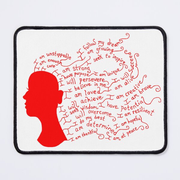 Red Flowing Hair Positive Affirmation Silhouette Positive
