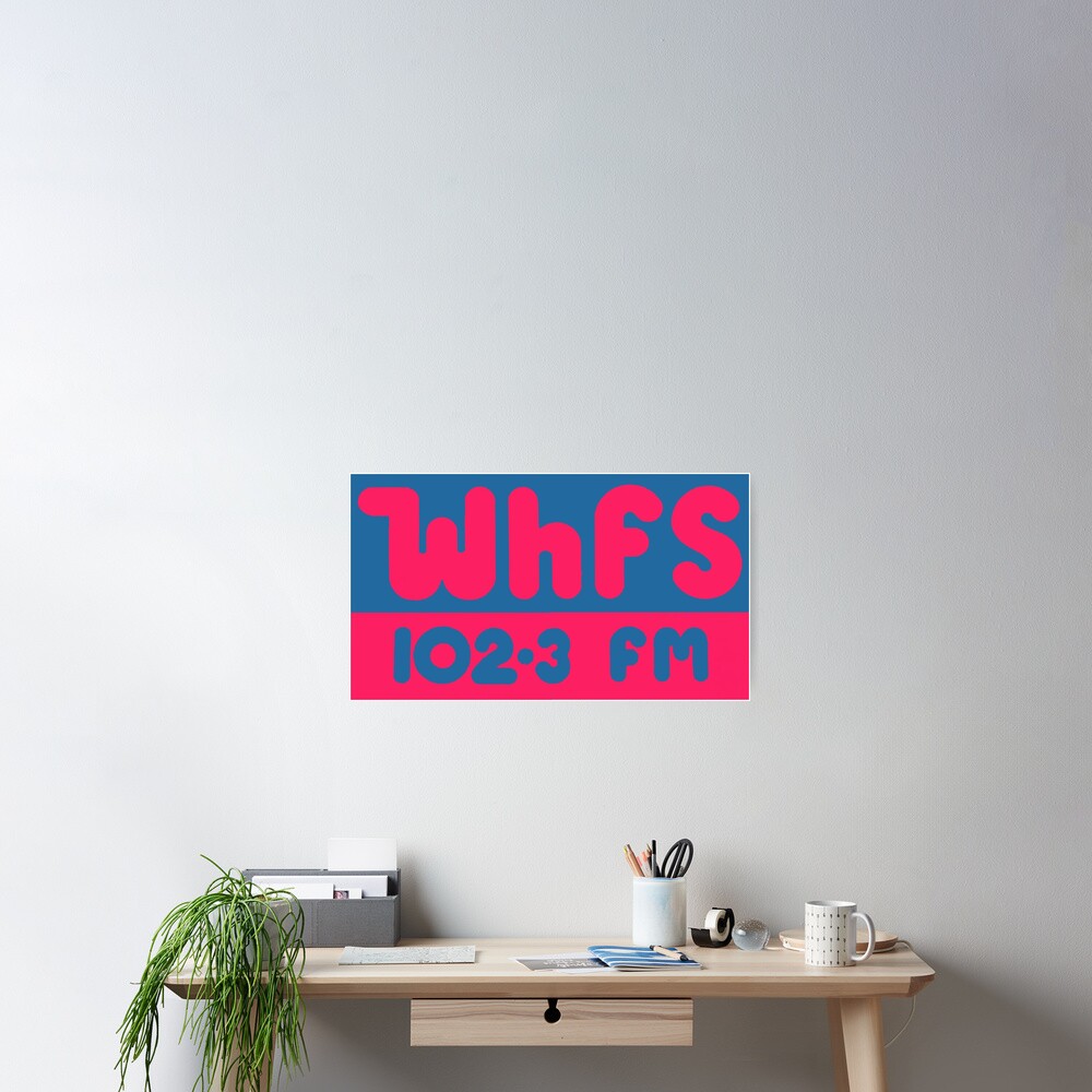 "WHFS 102.3FM Radio Station Bubble Letter Bumper Sticker Design" Poster ...