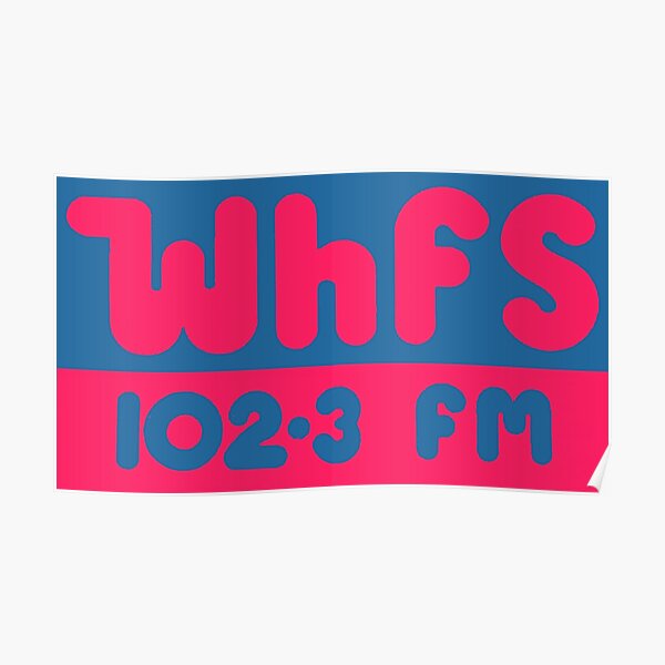 "WHFS 102.3FM Radio Station Bubble Letter Bumper Sticker Design" Poster ...