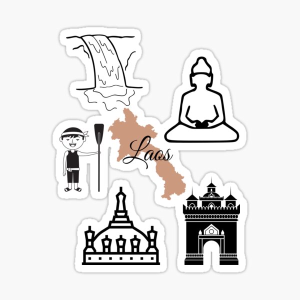 "Laos Country" Sticker by byskillbytalent | Redbubble