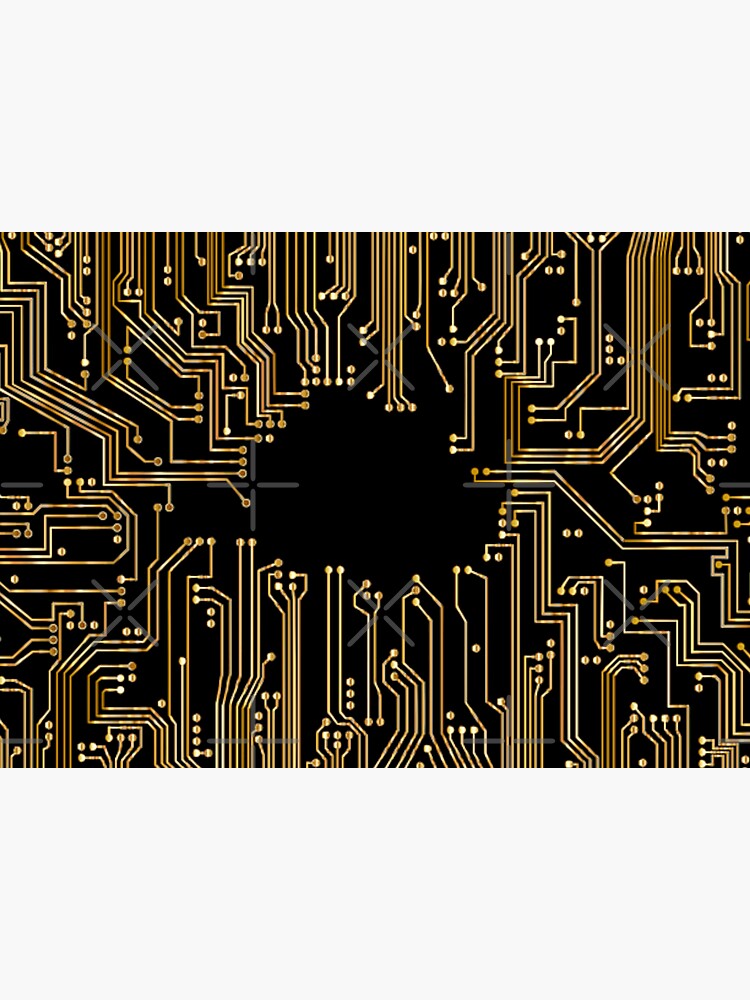 "Golden circuits" Sticker by iamdesigns14 | Redbubble