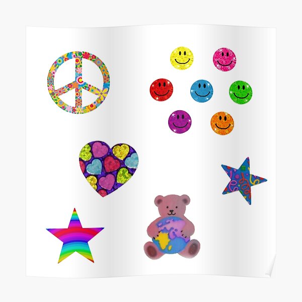 "neon kidcore y2k pack" Poster for Sale by celestivl | Redbubble