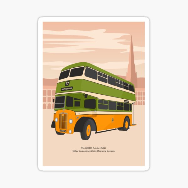 "Vintage Halifax Bus" Sticker by mattjsykes | Redbubble