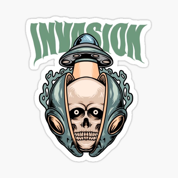 "Alien invasion" Sticker by Tonickay | Redbubble