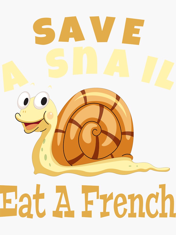 "Escargot Snail Tasty French Cuisine Funny snails" Sticker by GINIART ...