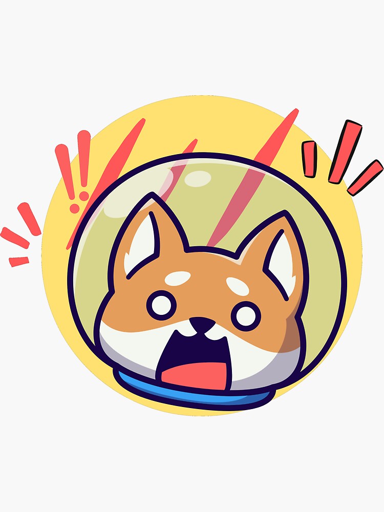 "Kawaii doggo Shocked Shiba inu Sticker" Sticker by PrintLess-77 ...
