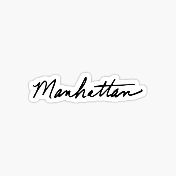 "Manhattan Handwriting NYC New York Sticker" Sticker by explorecity ...