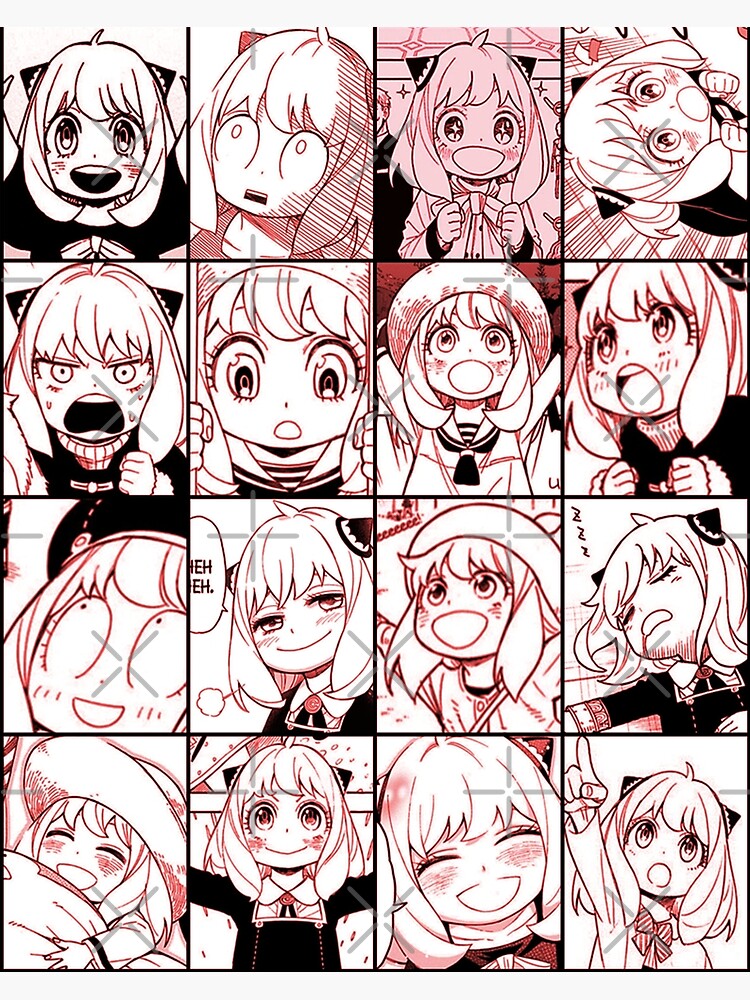 Lámina metálica «Anya Forger - Collage de paneles de manga Spy x Family ...
