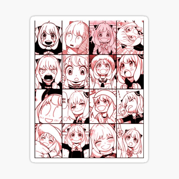 Pegatina «Anya Forger - Collage de paneles de manga Spy x Family» de ...