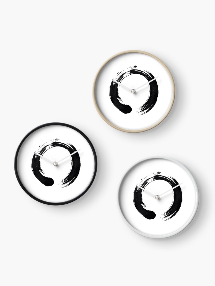 "Zen Enso Circle" Clock for Sale by dotygonegreen | Redbubble