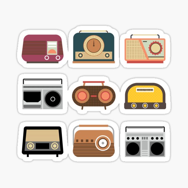 "Vintage Radio Collection" Sticker for Sale by digsterdesigns | Redbubble