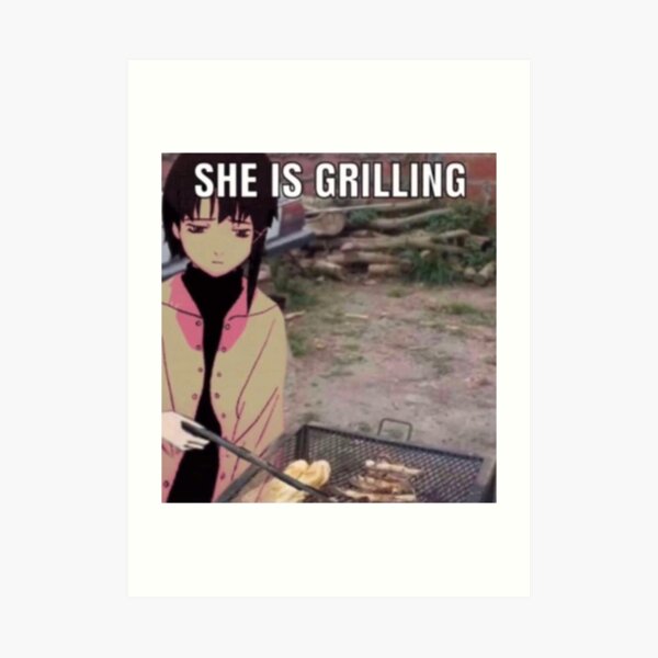 "Serial Experiments Lain Grilling Meme" Art Print for Sale by 1Zaners ...