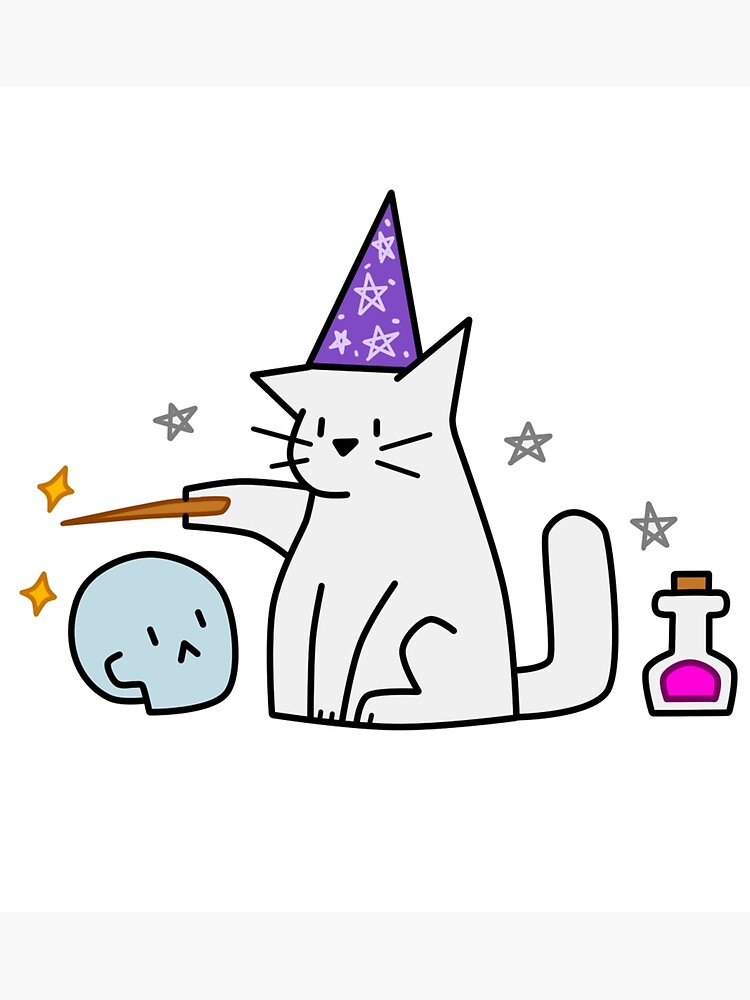"Wizard Magic Cat" Poster by SkeleMi | Redbubble
