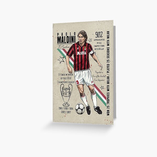 "Maldini - ll Capitano" Greeting Card by Virtual-Player | Redbubble