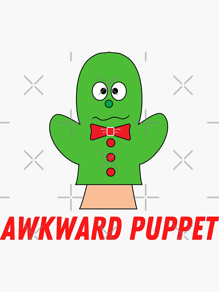 "Awkward Puppet" Sticker for Sale by Pixelish | Redbubble