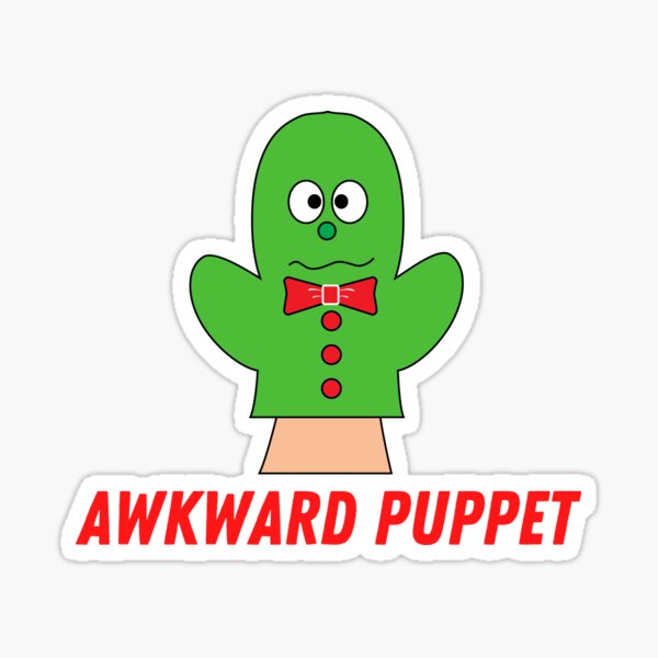 "Awkward Puppet" Sticker for Sale by Pixelish | Redbubble