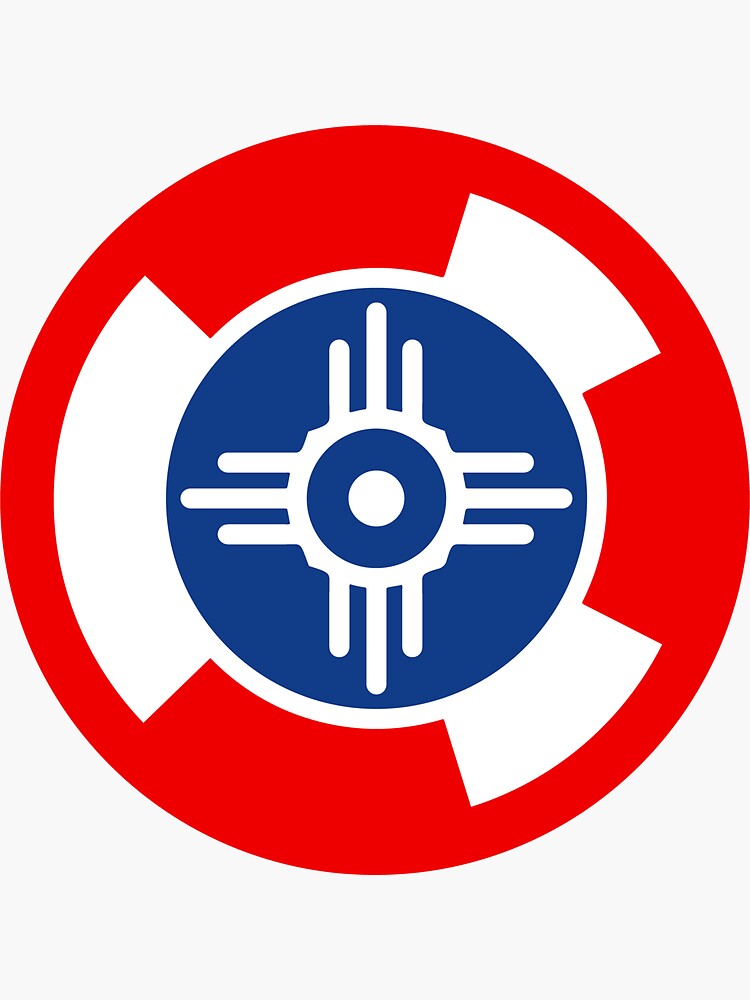 "Wichita Kansas City Flag Emblem" Sticker for Sale by TwoTenDesign ...
