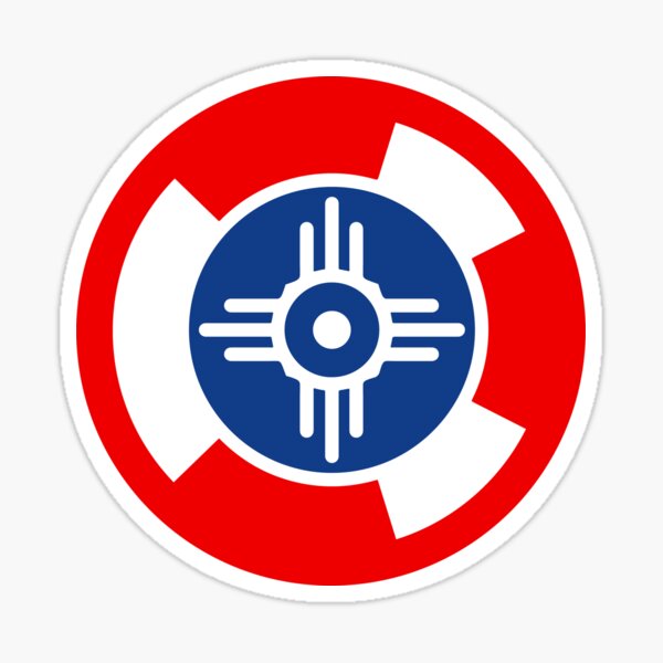 "Wichita Kansas City Flag Emblem" Sticker for Sale by TwoTenDesign ...