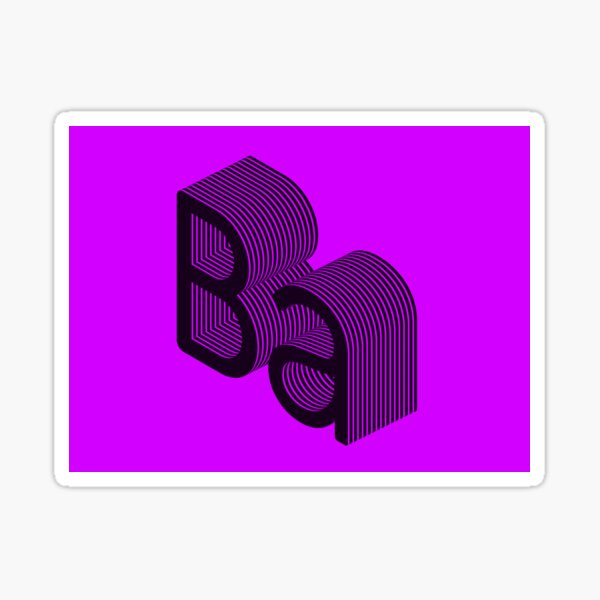 "3D Design Typography Ba" Sticker for Sale by Taha-Kchiche0 | Redbubble