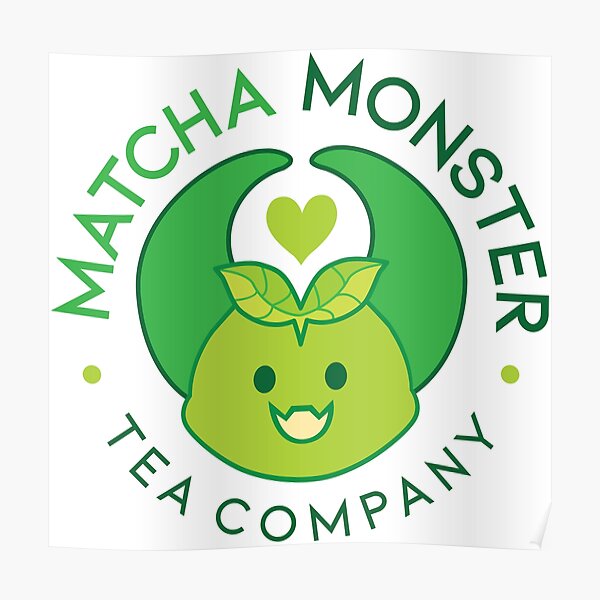 "Matcha Monster Tea Company Logo" Poster for Sale by pheoniic | Redbubble