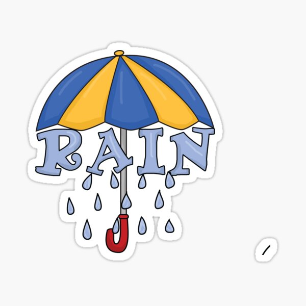 "rain" Sticker for Sale by mubeepixels | Redbubble