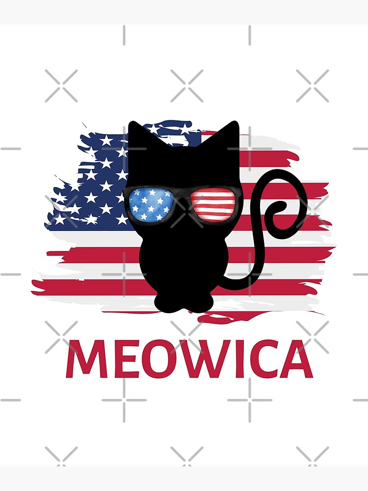 Póster «Gato de la bandera americana de Meowica» de HappyLifeCreate | Redbubble