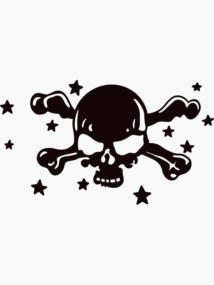 "skull with stars" Sticker for Sale by lovelylux | Redbubble
