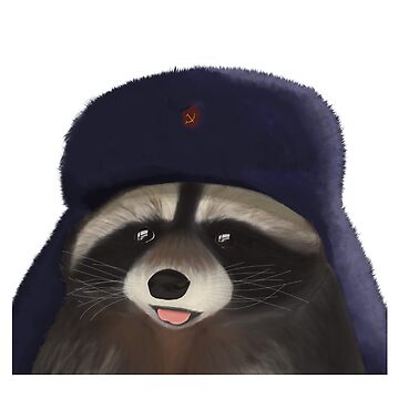 "Soviet Raccoon " Sticker for Sale by erosie-22 | Redbubble