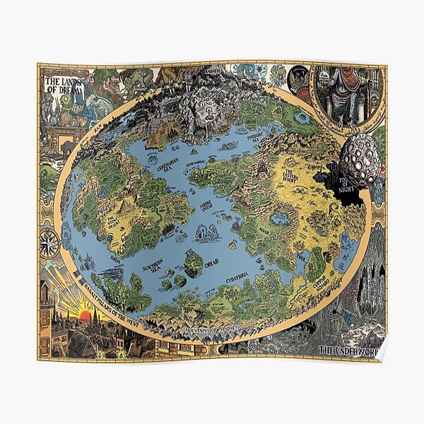 "HP Lovecraft Dreamland Map" Poster for Sale by ABestSeller | Redbubble