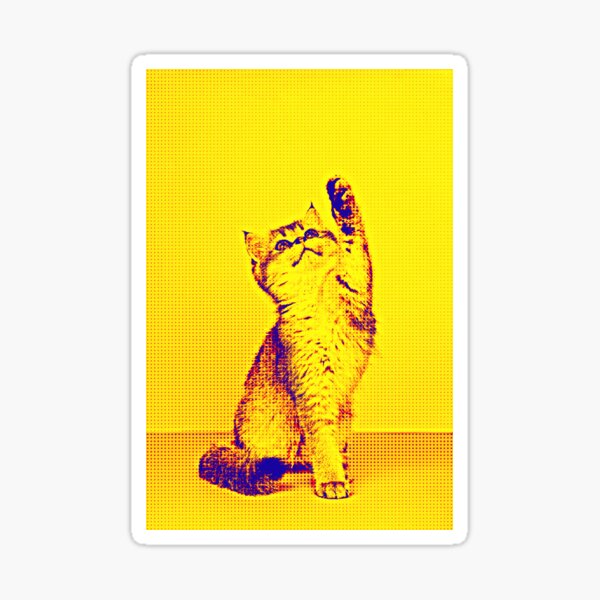 "Pop Art Cat v53" Sticker by GajicM | Redbubble