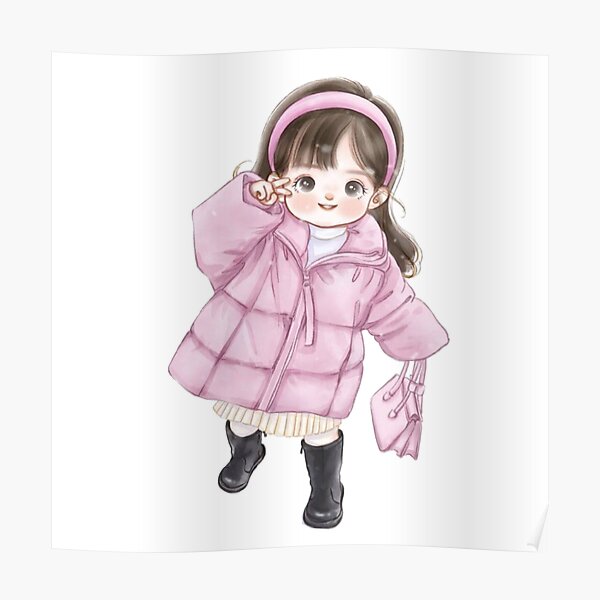 "baby pink girl" Poster for Sale by khadijaelalaoui | Redbubble