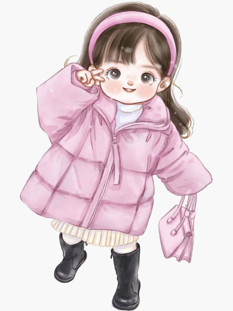 "baby pink girl" Sticker by khadijaelalaoui | Redbubble