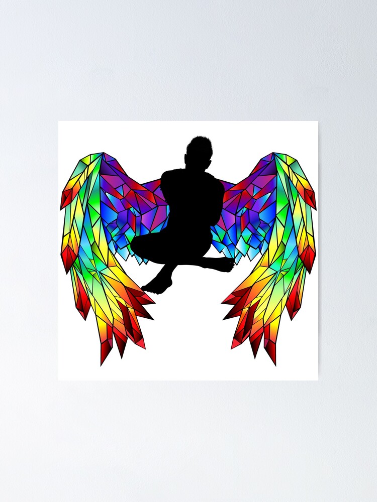 "Stained Glass Wings of an Angel- Winged Angel Design " Poster by ...