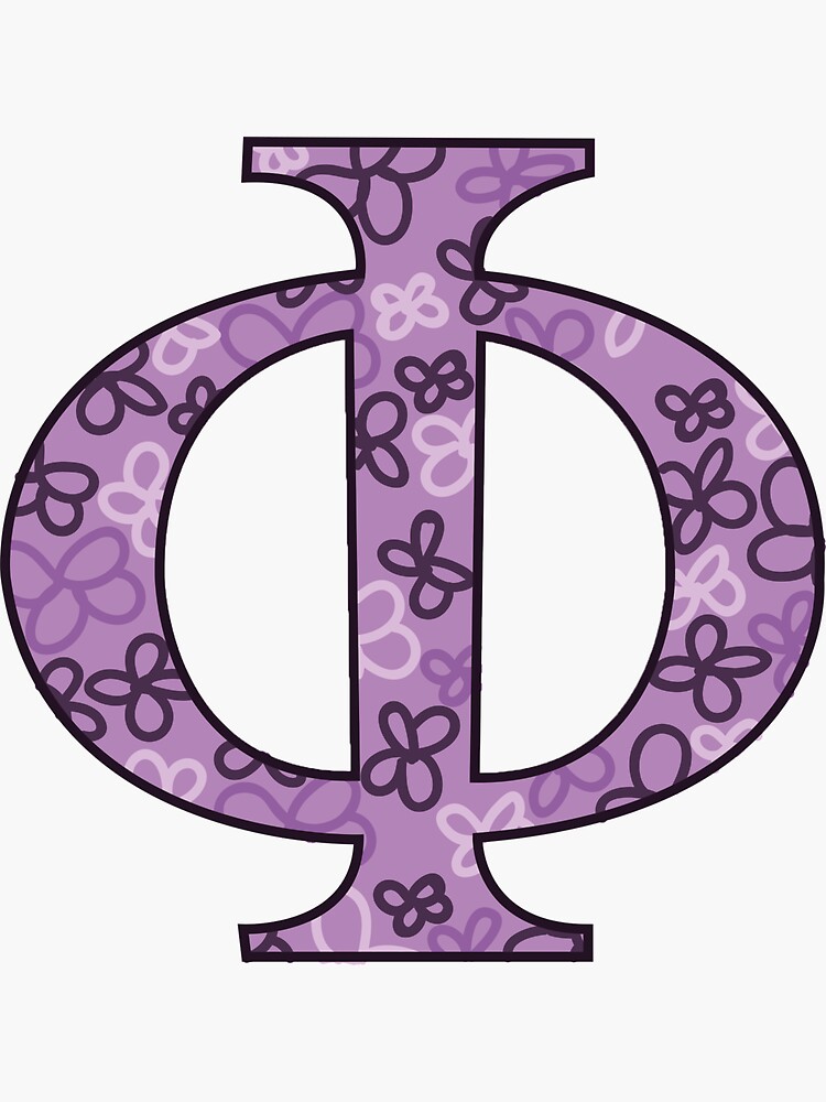 "Purple Flowers Phi Letter" Sticker by 2keewie2 | Redbubble