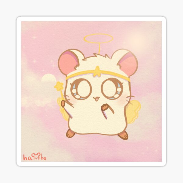 Cute hamster angel vinyl waterproof sticker Love sticker Animal sticker ...