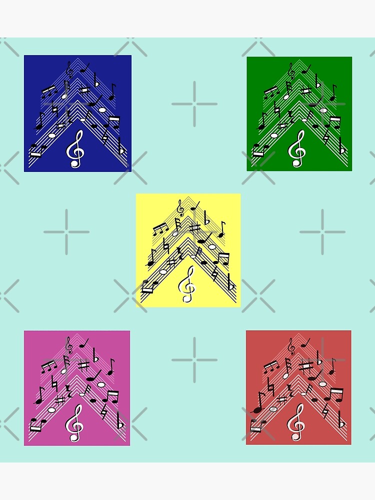 "Pyramid Music Bars and Symbols Multi-Color Sticker Pack" Poster for ...