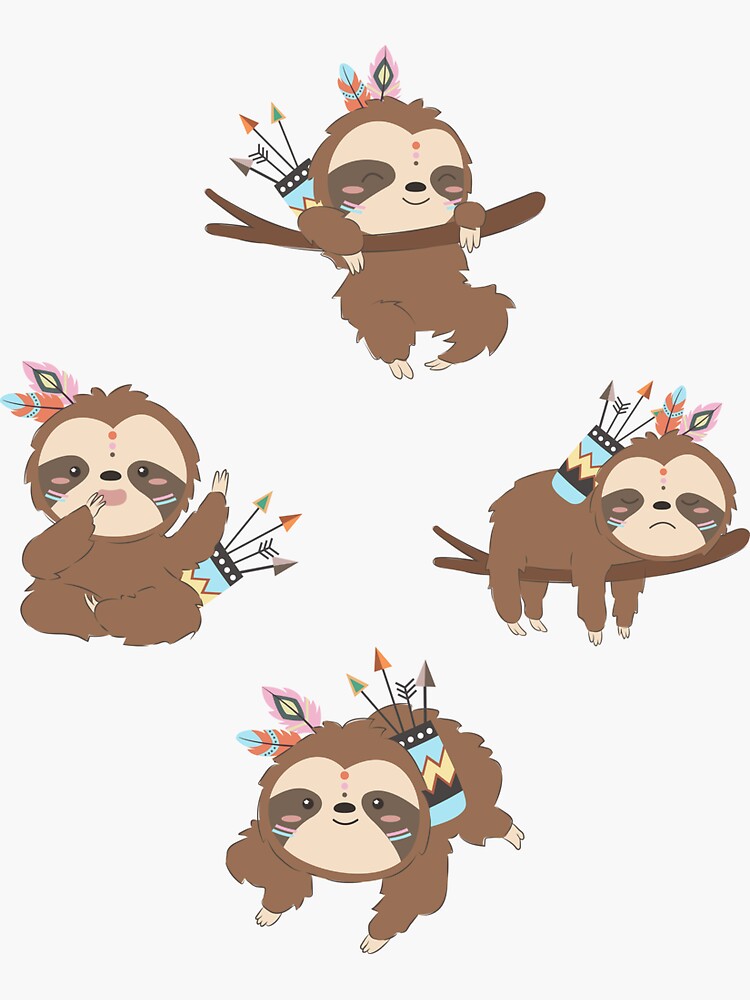 " Sloth stack pack funny stack of sleeping little sloths" Sticker by ...