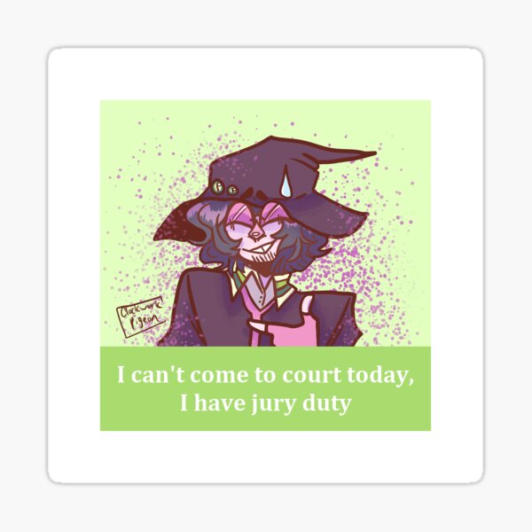 "Jury duty Aspondicus" Sticker by ClockworkPigeo1 | Redbubble