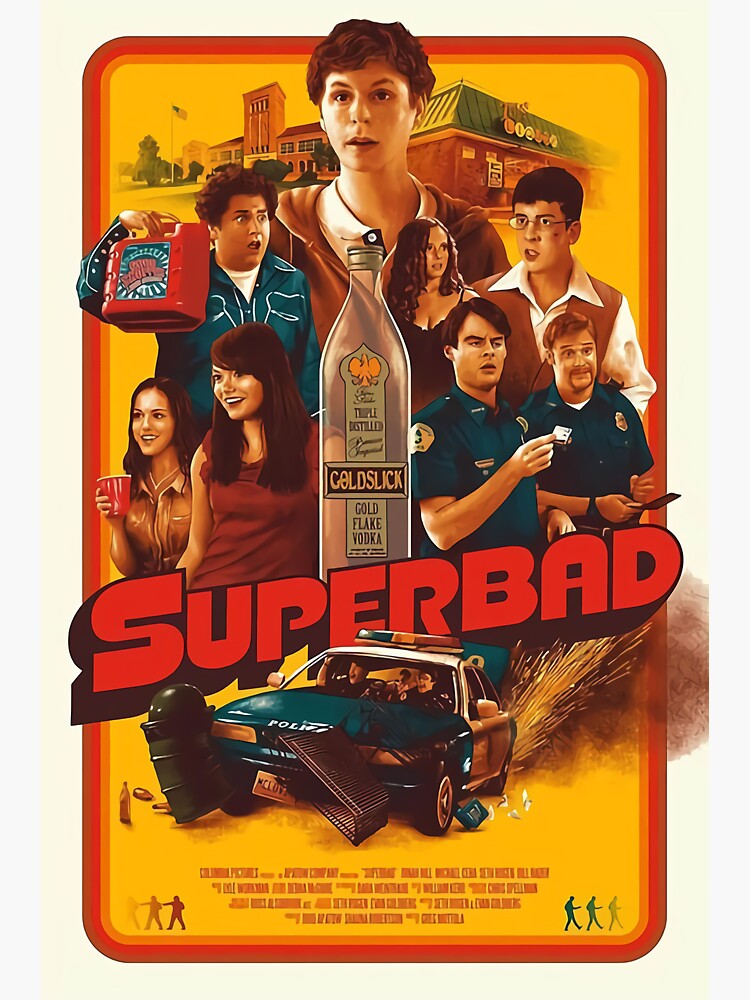 "superbad poster " Sticker by dajakananda | Redbubble