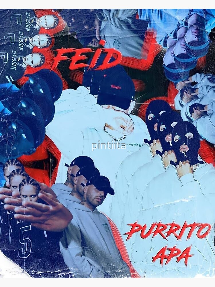 Pegatina «Feid Merch camiseta clásica collage» de pintiita | Redbubble