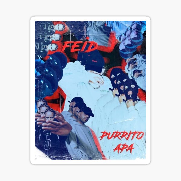 Pegatina «Feid Merch camiseta clásica collage» de pintiita | Redbubble