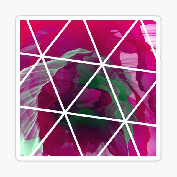 "Pink Red Green White Abstract Smoke and Diagonals" Sticker by Shapes ...