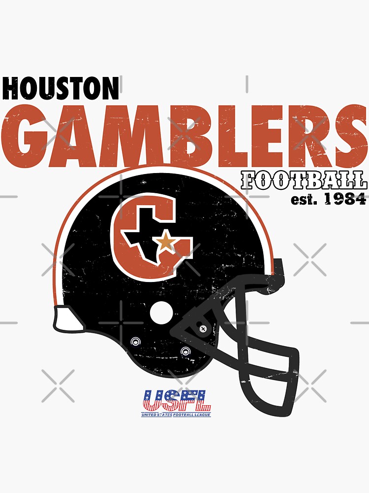 "Distressed Houston Gamblers Helmet" Sticker for Sale by TeeArcade84 ...