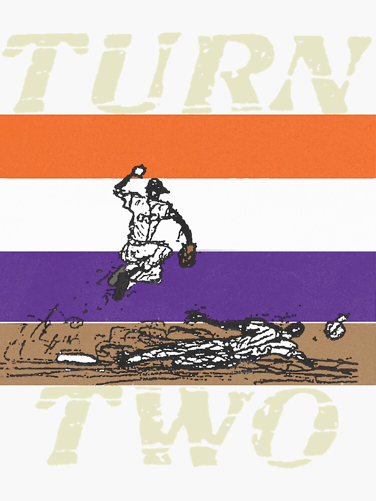 "Baseball hard sliding double play. Turn two! " Sticker by JeremySmiley ...