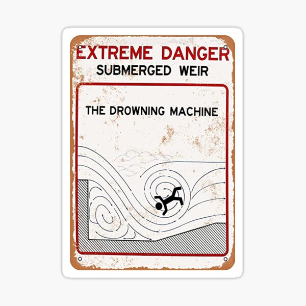 "the drowning machine" Sticker by shopeePlay | Redbubble