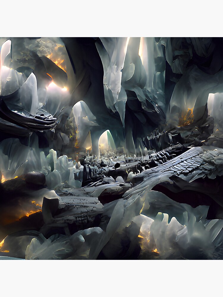 "Underground Crystal Cave | Hi-Res Digital Art" Art Print for Sale by ...
