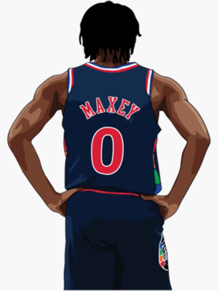 "Tyrese Maxey Vector Back City Above Waist Qiangy " Sticker by 2FANZART ...