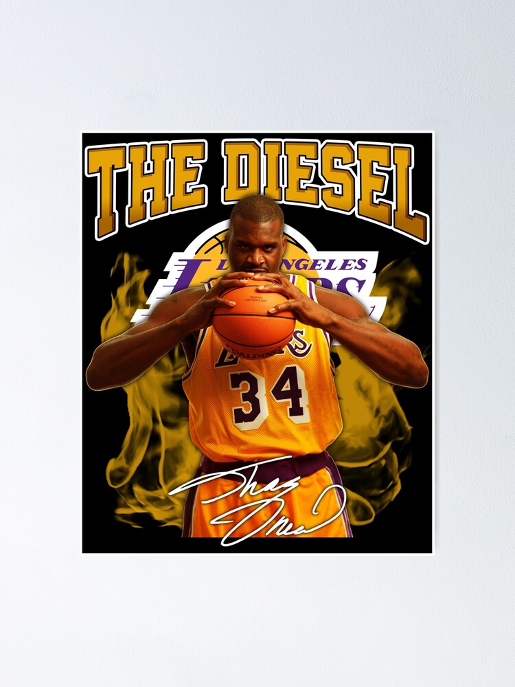 "Shaquille O'Neal Basketball Los Angeles Legend Signature Vintage Retro ...