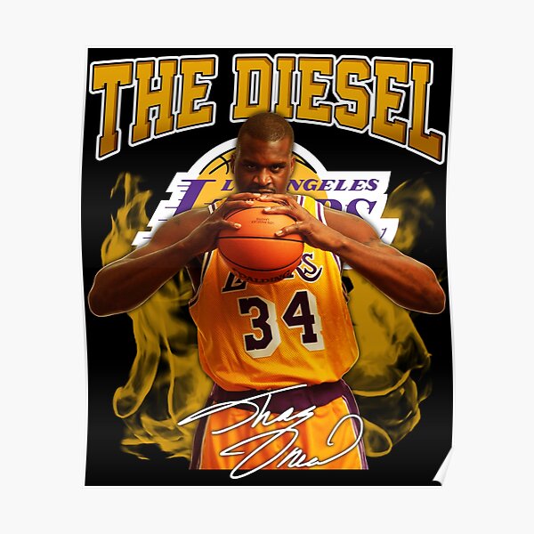 "Shaquille O'Neal Basketball Los Angeles Legend Signature Vintage Retro ...