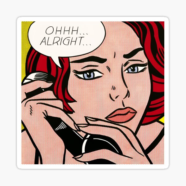 "Roy Lichtenstein Oh Alright" Sticker by Artone369 | Redbubble